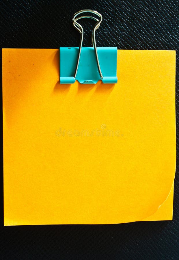 Memo Stick with Paperclip on Leather Stock Image - Image of concept ...