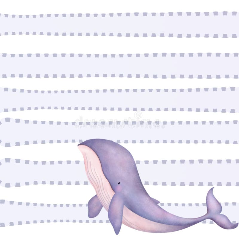 Memo and Sticky Note Design Using the Big Blue Whale Illustrations ...