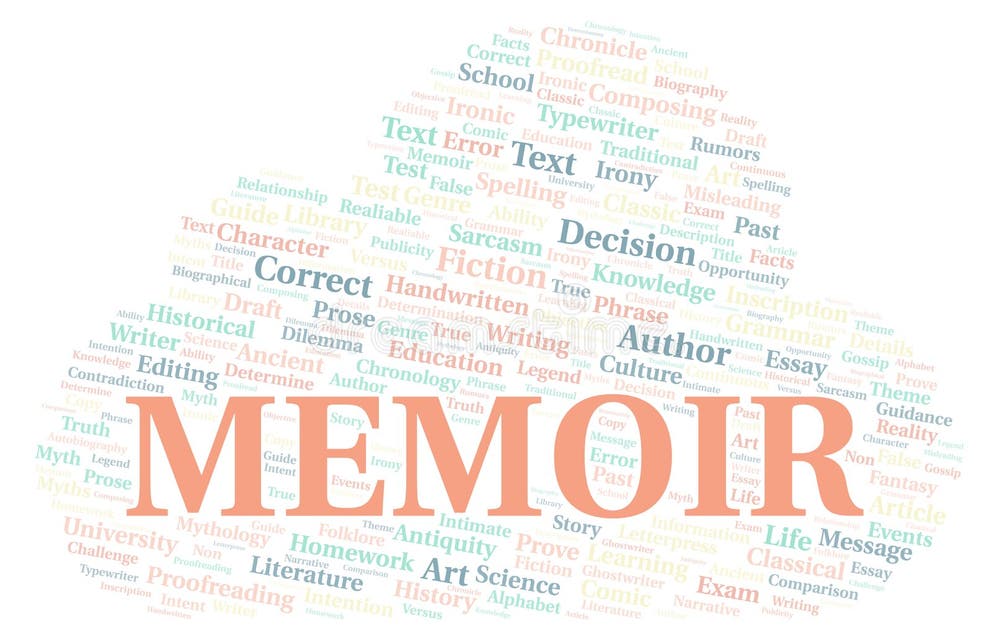 Memoir Typography Word Cloud Create with the Text only Stock ...
