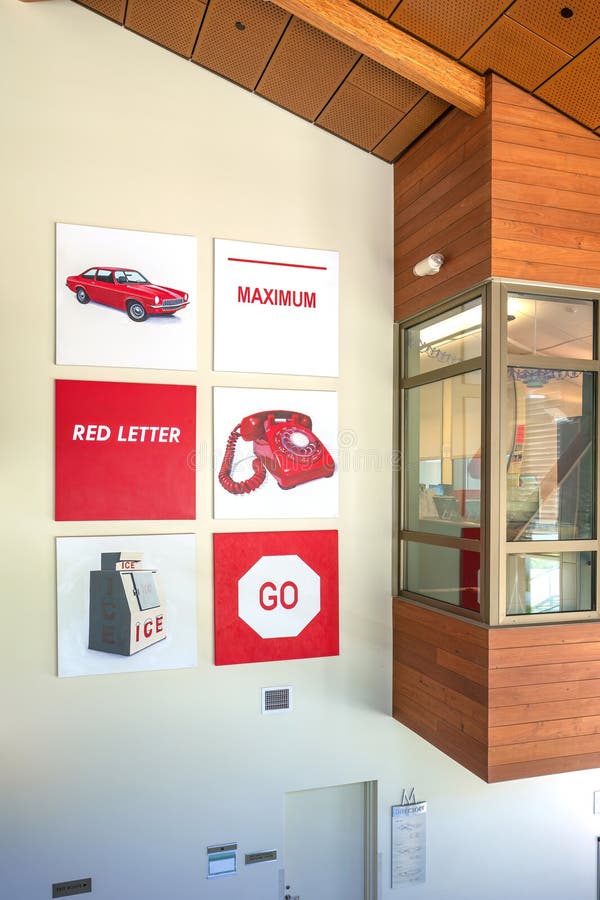 Memorabilia Inside a Library Building Wall California Stock Image ...
