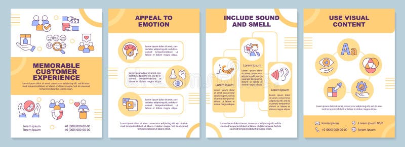 Memorable Customer Experience Orange Brochure Template Stock Vector ...