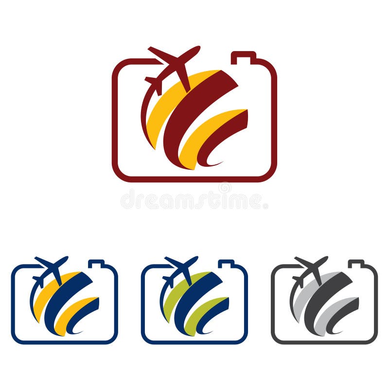 Memorable Travel Trip Plane Camera Photography Logo Stock Vector ...