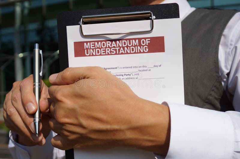 Memorandum of Understanding Agreement MOU Stock Image - Image of office ...