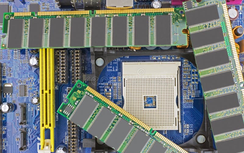 Memoria Ram De La Placa Madre Y De Foto de archivo - Imagen de ...