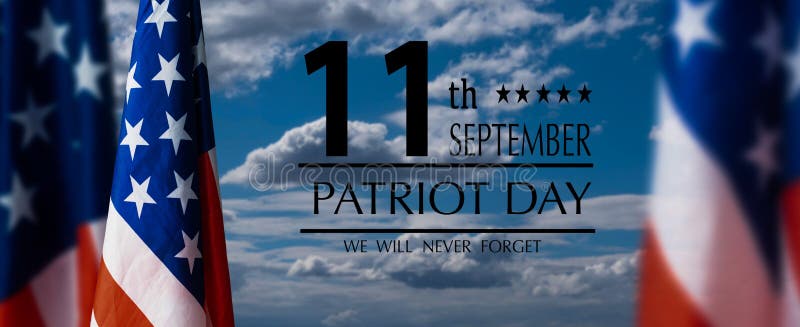 9.11 Memorial Banner with Realistic American Flag 9.11 Memorial Banner ...