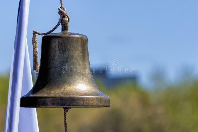 Memorial bell with flag stock photo. Image of blue, antique - 171194566
