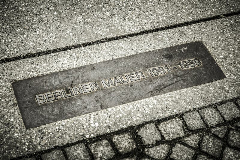 Memorial Board of Berlin Wall in Centre of City, Germany Editorial ...