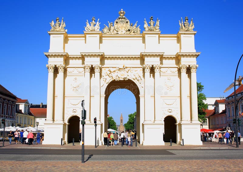 Memorial, Brandenburg Gate in Potsdam Editorial Photo - Image of ...