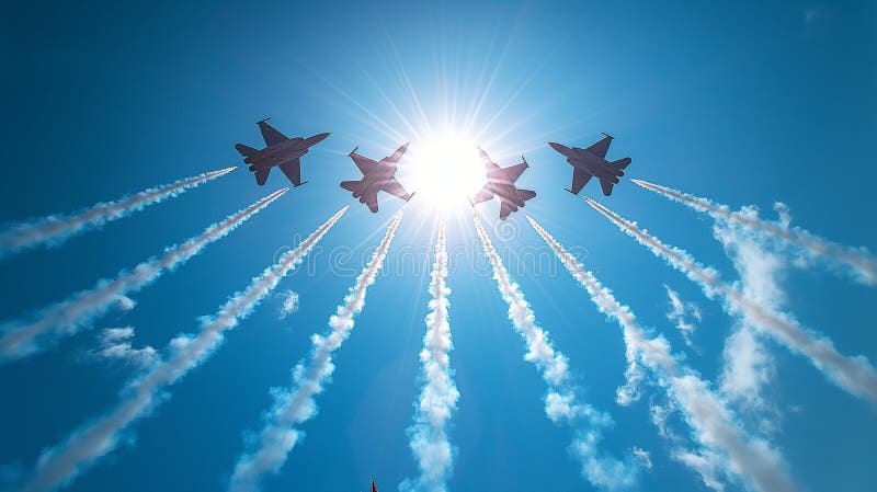 Memorial Day. Airplanes Hold an Air Parade Stock Illustration ...