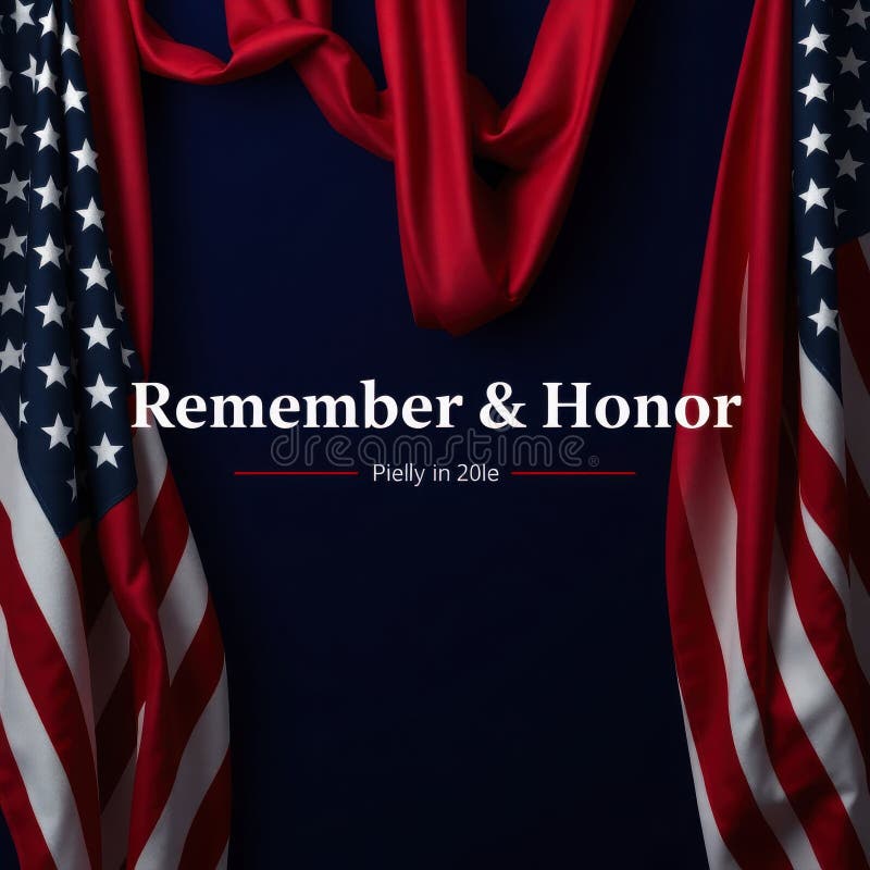 Memorial Day Background Illustration. Text Memorial Day, Remember and ...