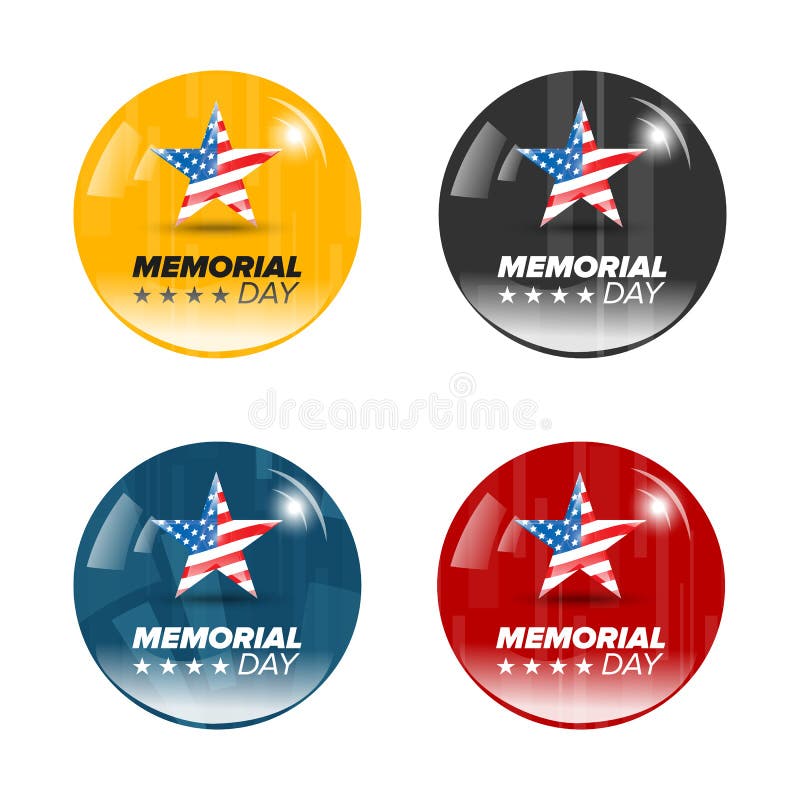 Memorial day badges stock vector. Illustration of card - 64512105