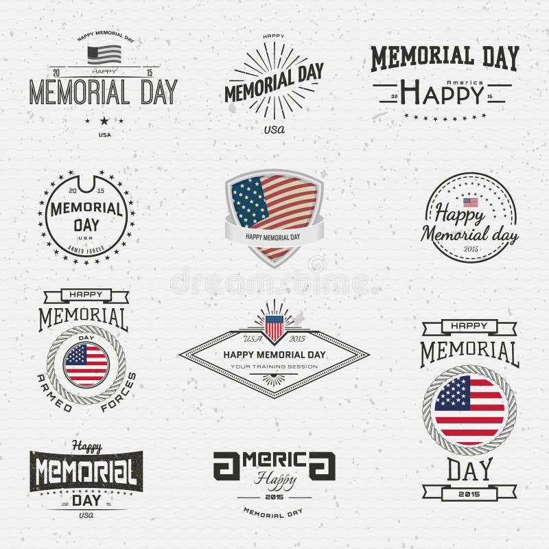 Memorial Day, Badges Logos and Labels for Any Use Stock Illustration ...
