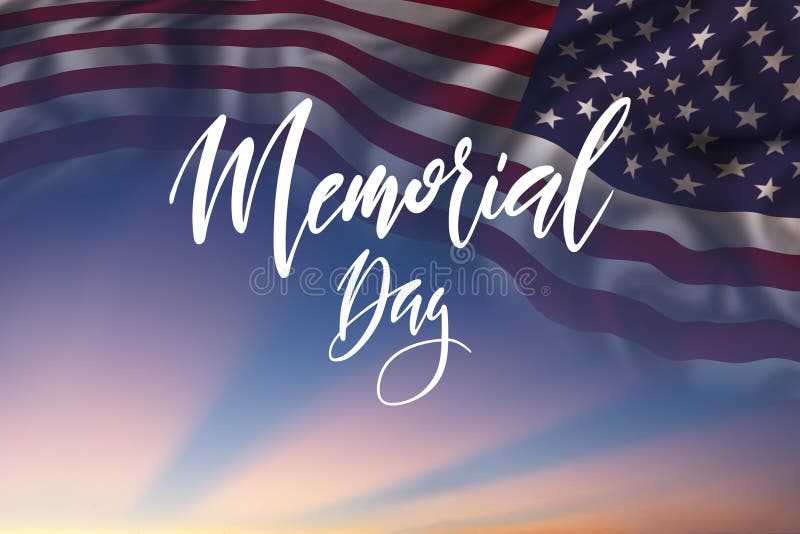 Memorial Day Card with Flag and Text Stock Image - Image of freedom ...