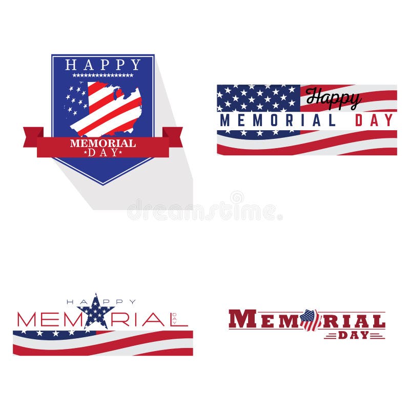 Memorial day emblems stock vector. Illustration of history - 93979190