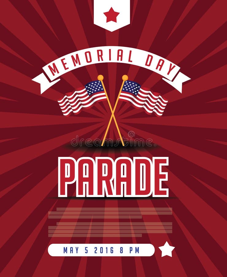 Memorial Day Parade Design. Stock Vector - Illustration of background ...