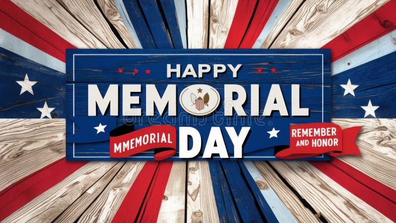 Memorial Day Poster, Card, Army Day Stock Illustration - Illustration ...