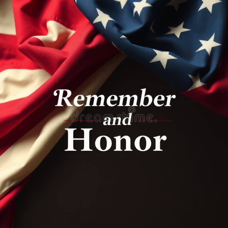 Memorial Day - Remember and Honor Inscription with Stars and Stripes ...
