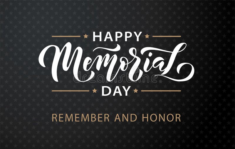 Memorial Day. Remember and Honor. Vector Illustration Hand Drawn Text ...