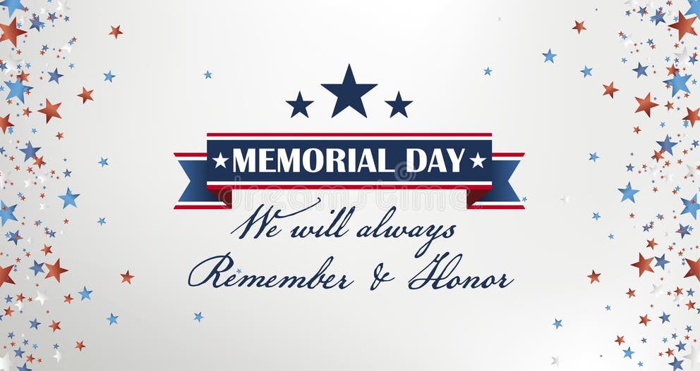 Memorial Day always Remember Side Stars Header Stock Vector ...