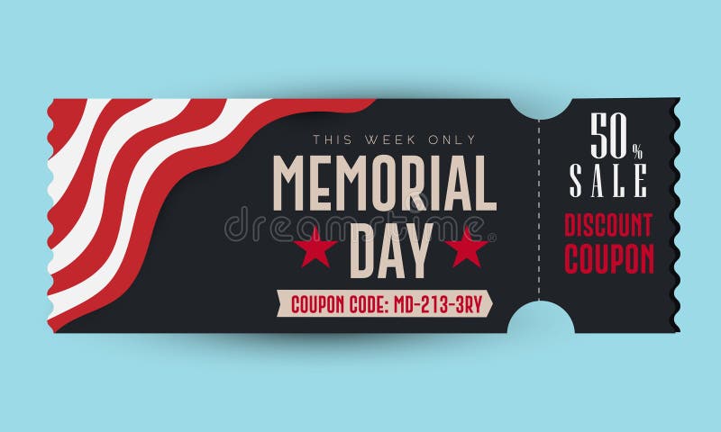 USA Independence Day Sale Poster Coupons Ticket Front and Back Side ...