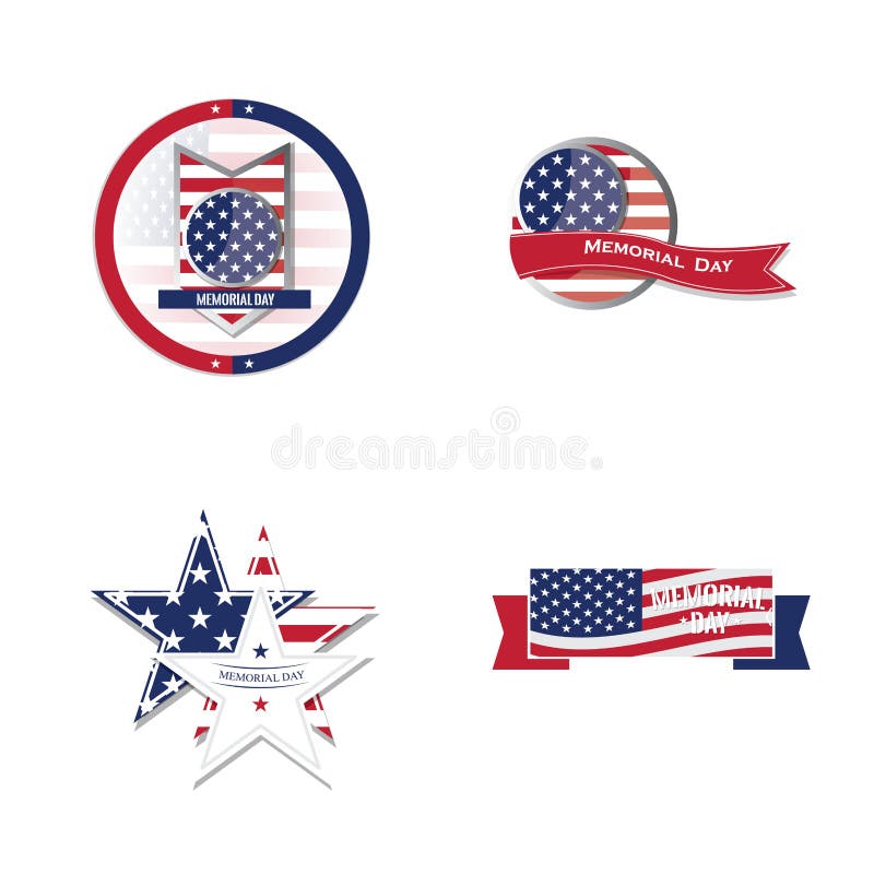 Memorial Day, Badges Logos and Labels for Any Use Stock Image - Image ...