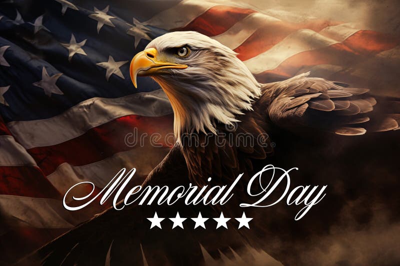 Memorial Day Tribute with American Eagle Stock Illustration ...