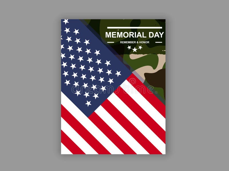 Memorial Day USA. USA Flag and Camouflage. Stock Vector - Illustration ...