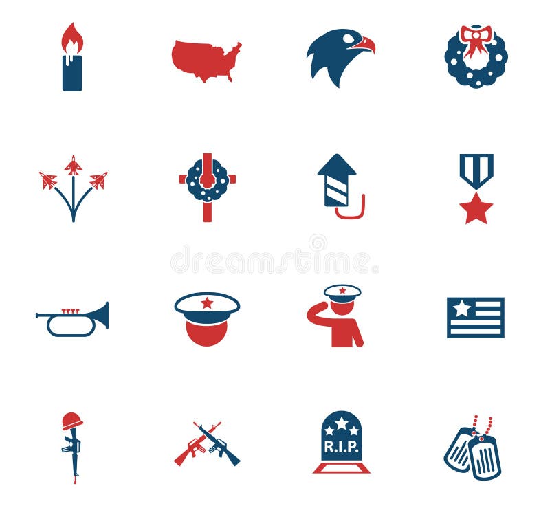 Memorial day icon set stock vector. Illustration of counters - 121816998