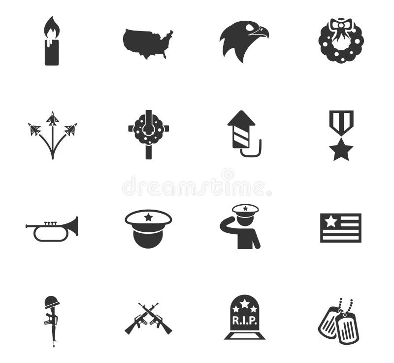 Memorial day icon set stock illustration. Illustration of generated ...