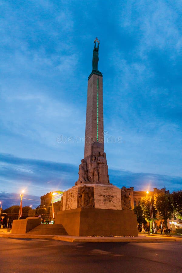 Memorial of Freedom in Riga, Latv Stock Photo - Image of landmark ...