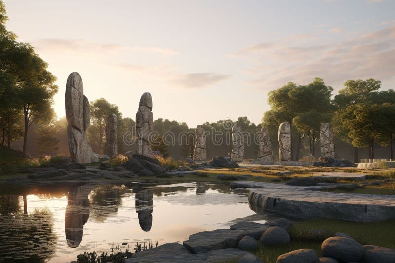 Memorial Park with Stone Cairns a Memorial Park Stock Photo - Image of ...