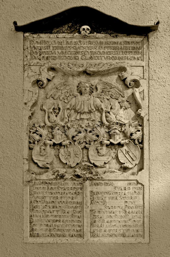 Memorial Plaque on an External Church Wall Stock Photo - Image of ...