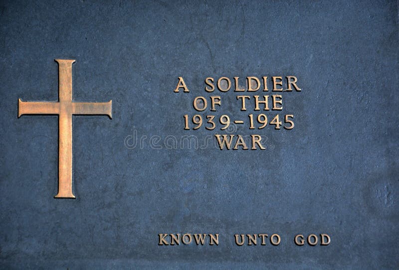 Memorial Plaque on the Grave of an Unknown Soldier Who Died in the ...