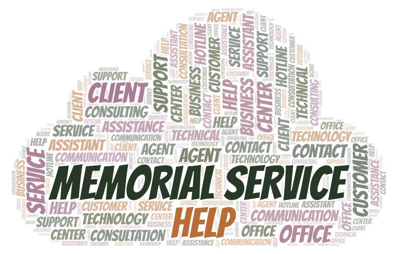 Memorial Service Word Cloud Stock Illustration - Illustration of ...