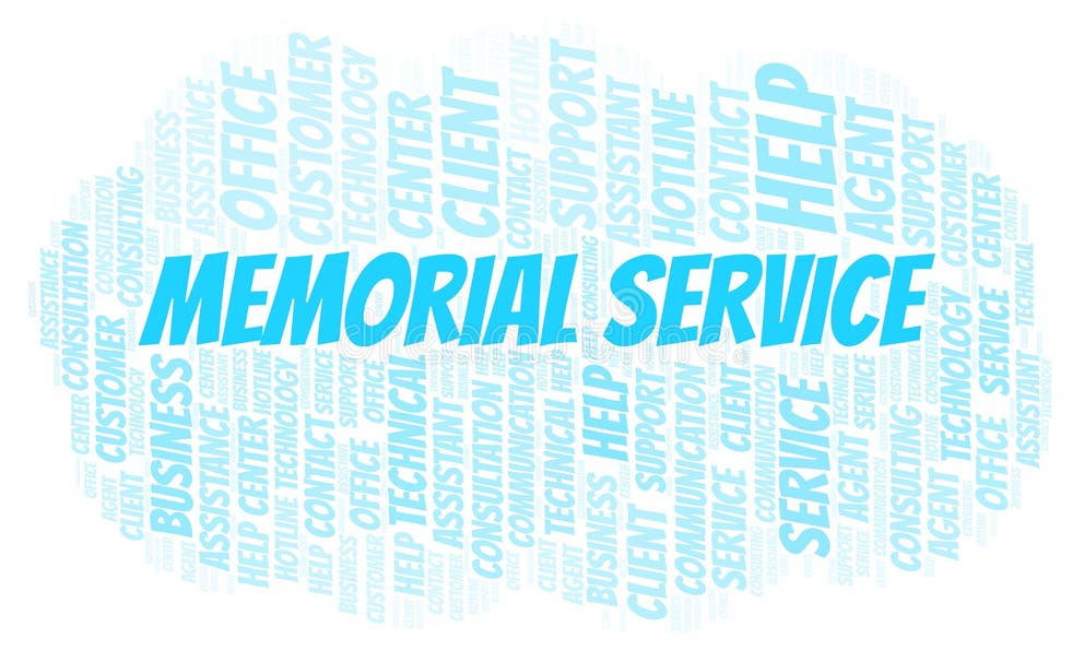 Memorial Service Word Cloud. Stock Illustration - Illustration of ...