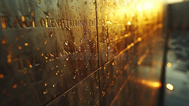 A Memorial Wall with Engraved Names Close-up Stock Photo - Image of ...