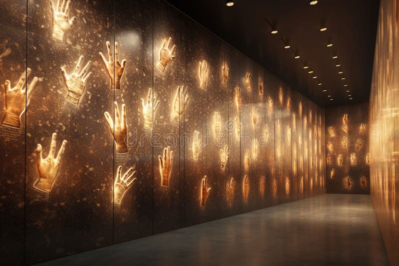 Memorial Wall of Handprints and Messages a Stock Photo - Image of urban ...