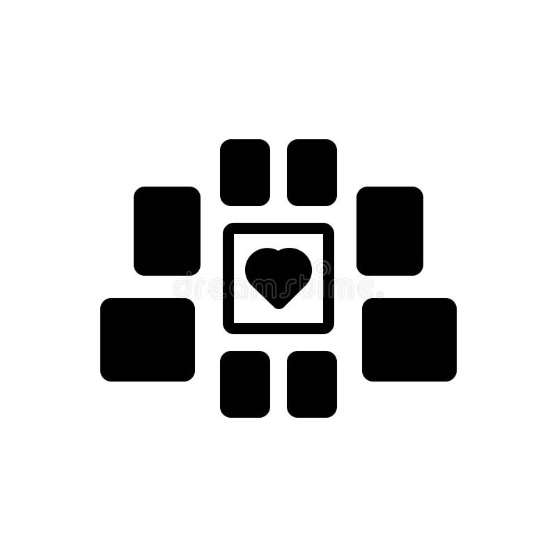 Black Solid Icon for Memories, Image and Gallery Stock Illustration ...