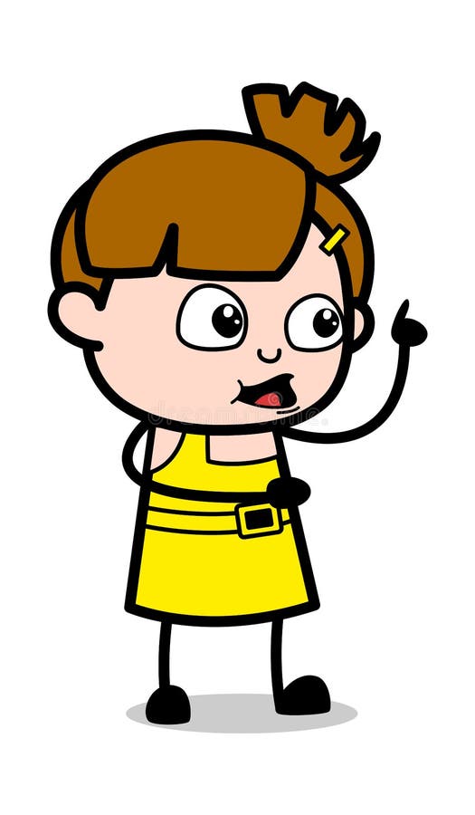 Memorizing while Talking - Cute Girl Cartoon Character Vector ...