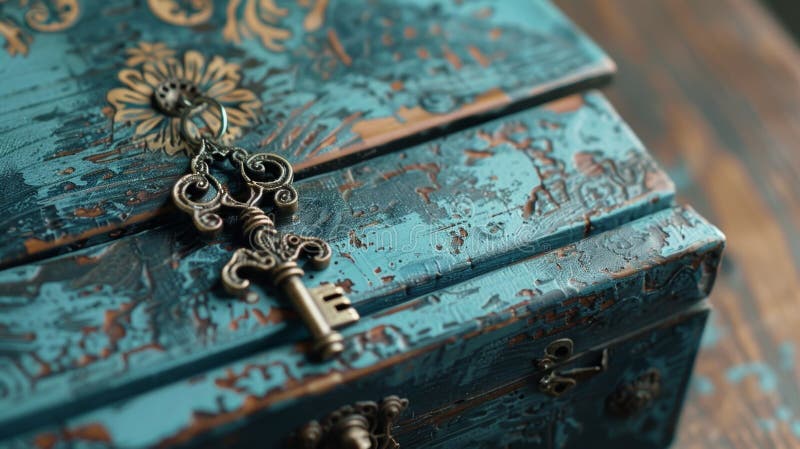 A Memory Box Adorned with a Vintage Key and Lock Symbolizing the ...