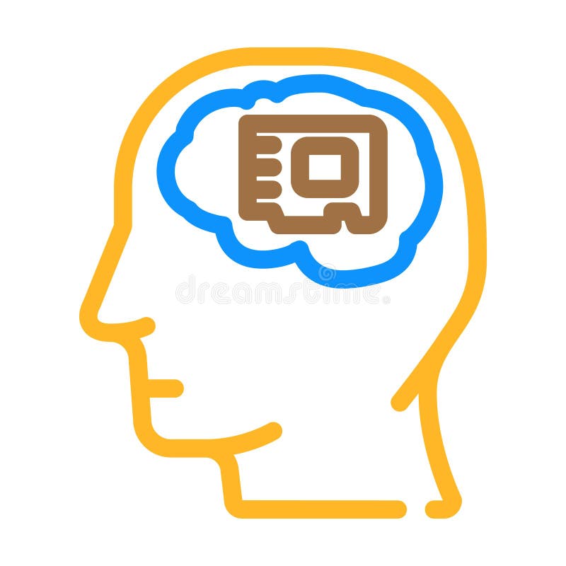 Memory Brain Color Icon Vector Illustration Stock Vector - Illustration ...