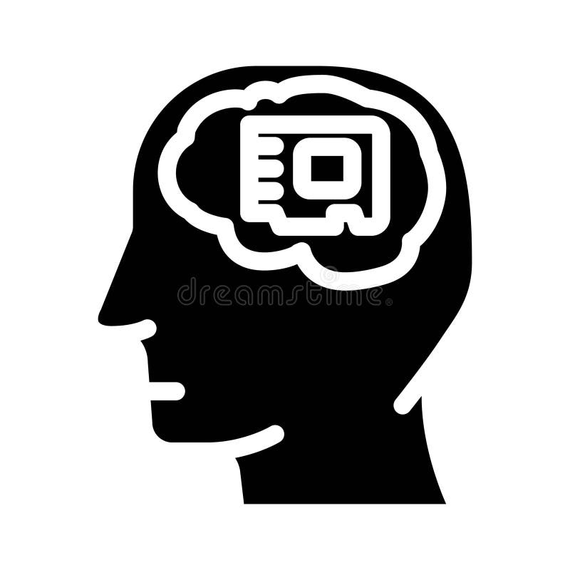 Memory Brain Icon Set, Outline Style Stock Vector - Illustration of ...