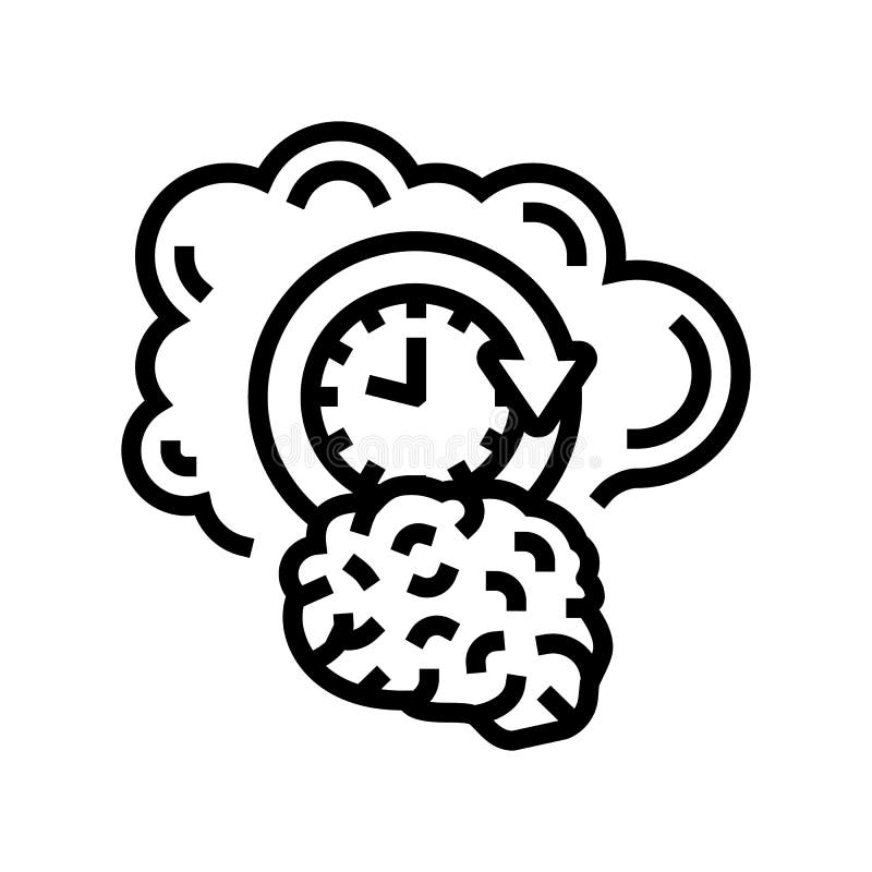 Memory Brain Line Icon Vector Illustration Stock Vector - Illustration ...