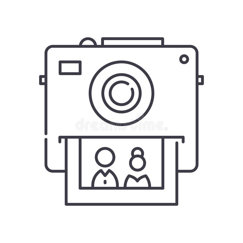 Memory Camera Line Icon, Outline Symbol, Vector Illustration, Concept ...