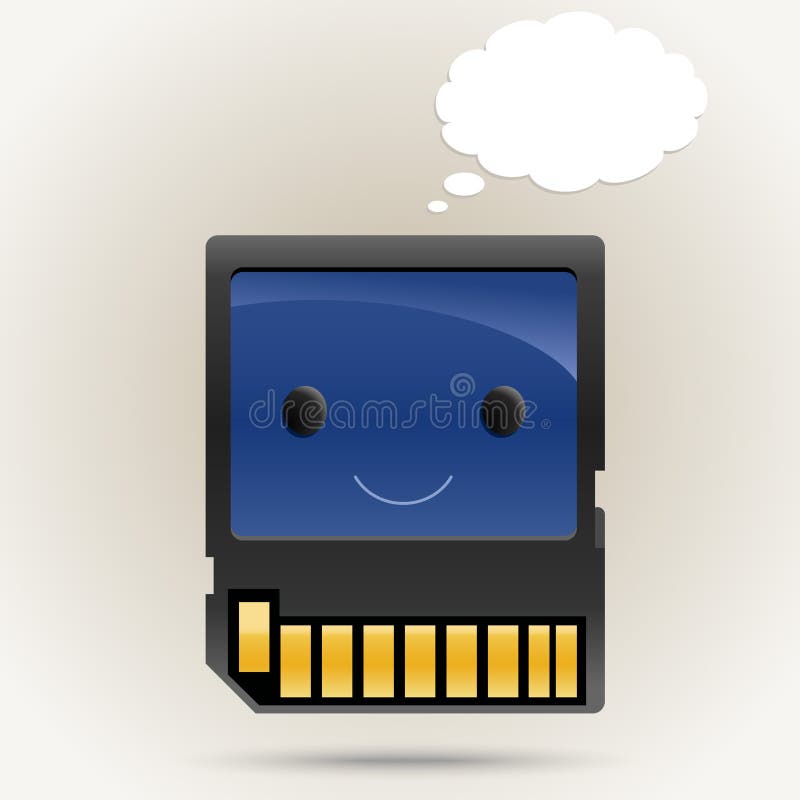 Memory Card Boy Cartoon Character Stock Vector - Illustration of store ...