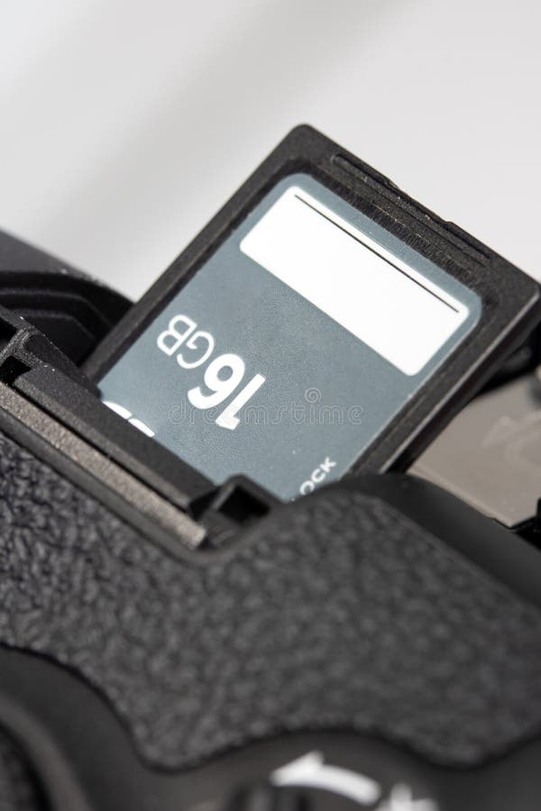 The Memory Card in Camera Slot. Stock Image - Image of change, footage ...