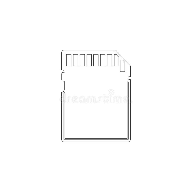 Memory Card. Flat Vector Icon Stock Vector - Illustration of compact ...