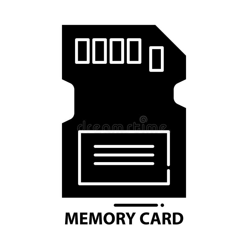 Memory Card Icon, Black Vector Sign with Editable Strokes, Concept ...