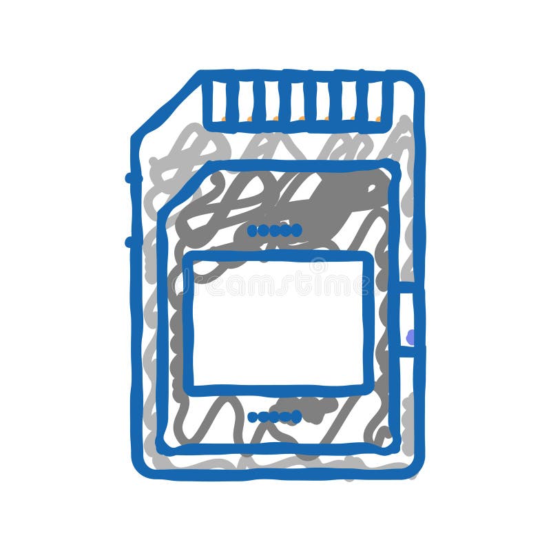 Memory Card Icon Doodle Illustration Stock Illustration - Illustration ...