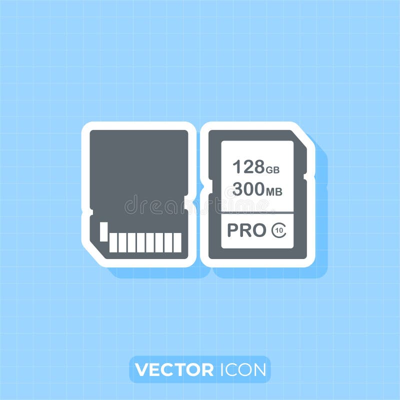 Memory Card Icon,Flat Design Element Stock Vector - Illustration of ...